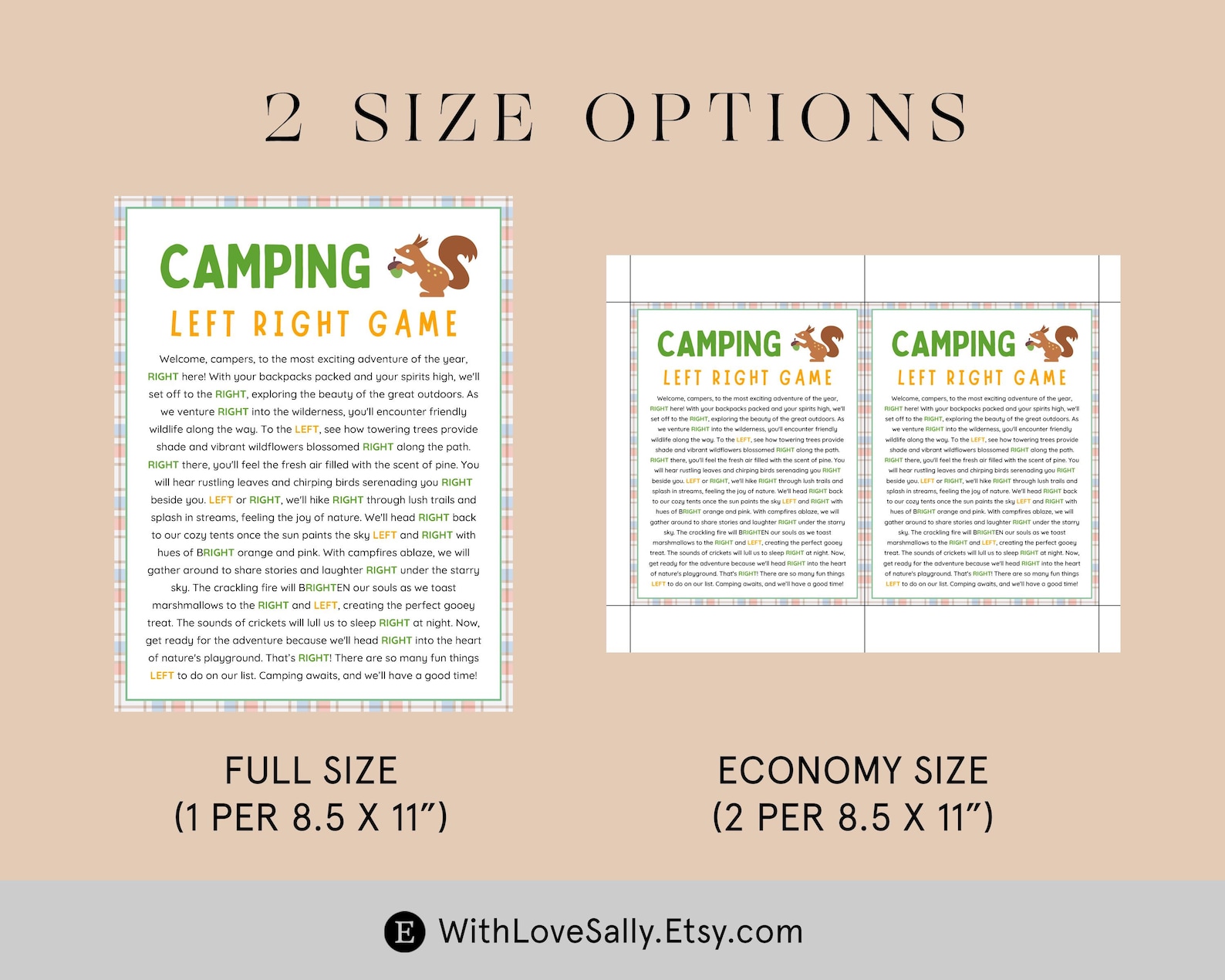 Camping Left Right Game Camping Activities for Kids Camping Games ...