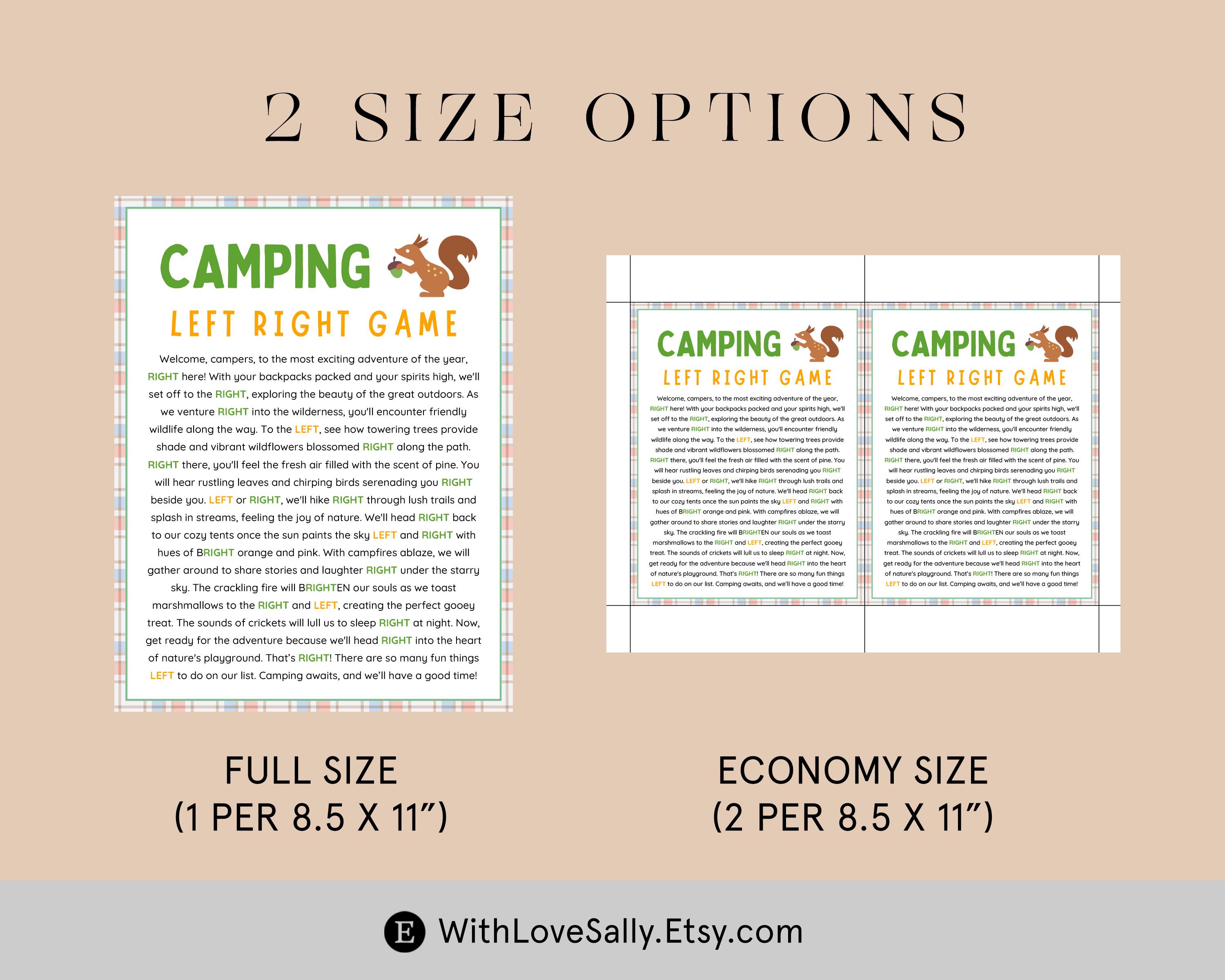 Camping Left Right Game Camping Activities for Kids Camping Games ...