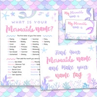 What's Your Mermaid Name Printable, Mermaid Name Game, Mermaid Birthday ...