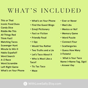 Taco Party Games Bundle Taco Games for Kids Fiesta Games Birthday Party ...