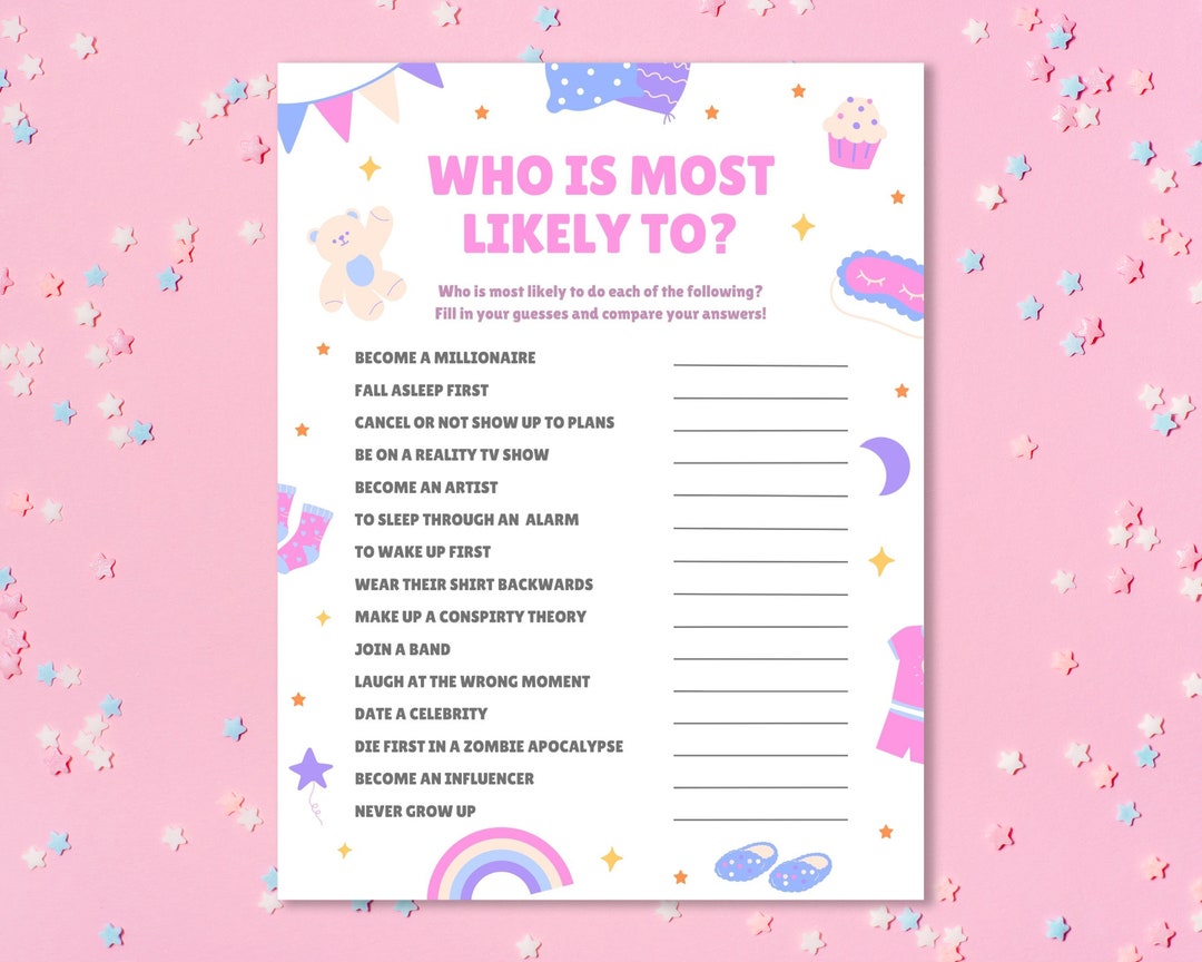 Who is Most Likely to Game | Teen Girl Birthday Game | Slumber Party ...