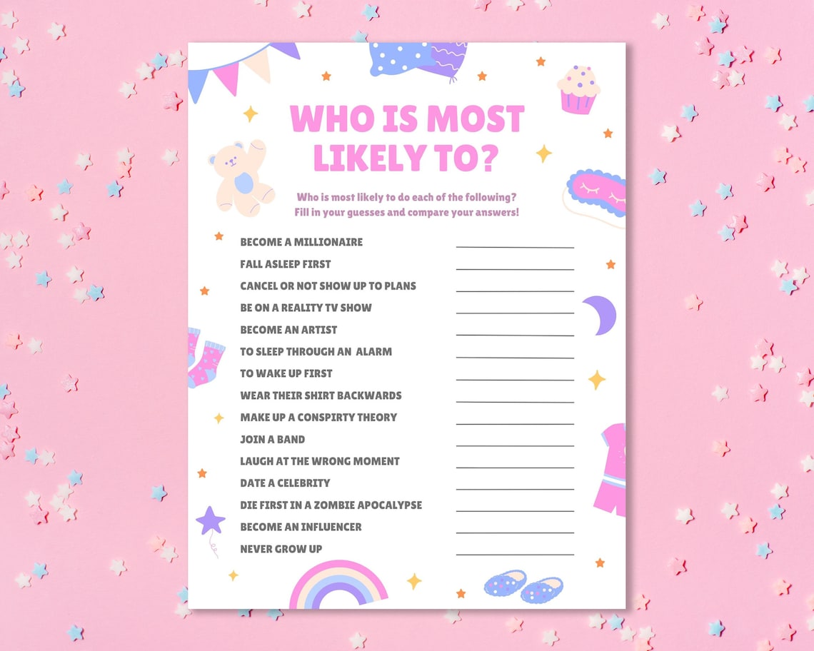 Who is Most Likely to Game | Teen Girl Birthday Game | Slumber Party ...
