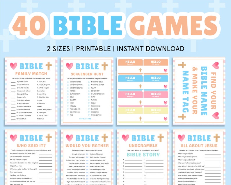 Bible Game Bundle Church Bible Games for Kids, Teens, Adults Christian ...