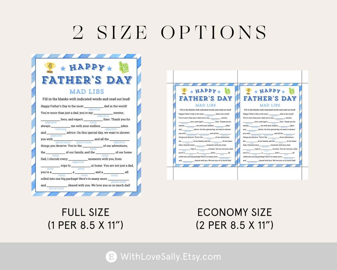 Fathers Day Mad Libs Fathers Day Games Fathers Day Activity Fun Fathers ...