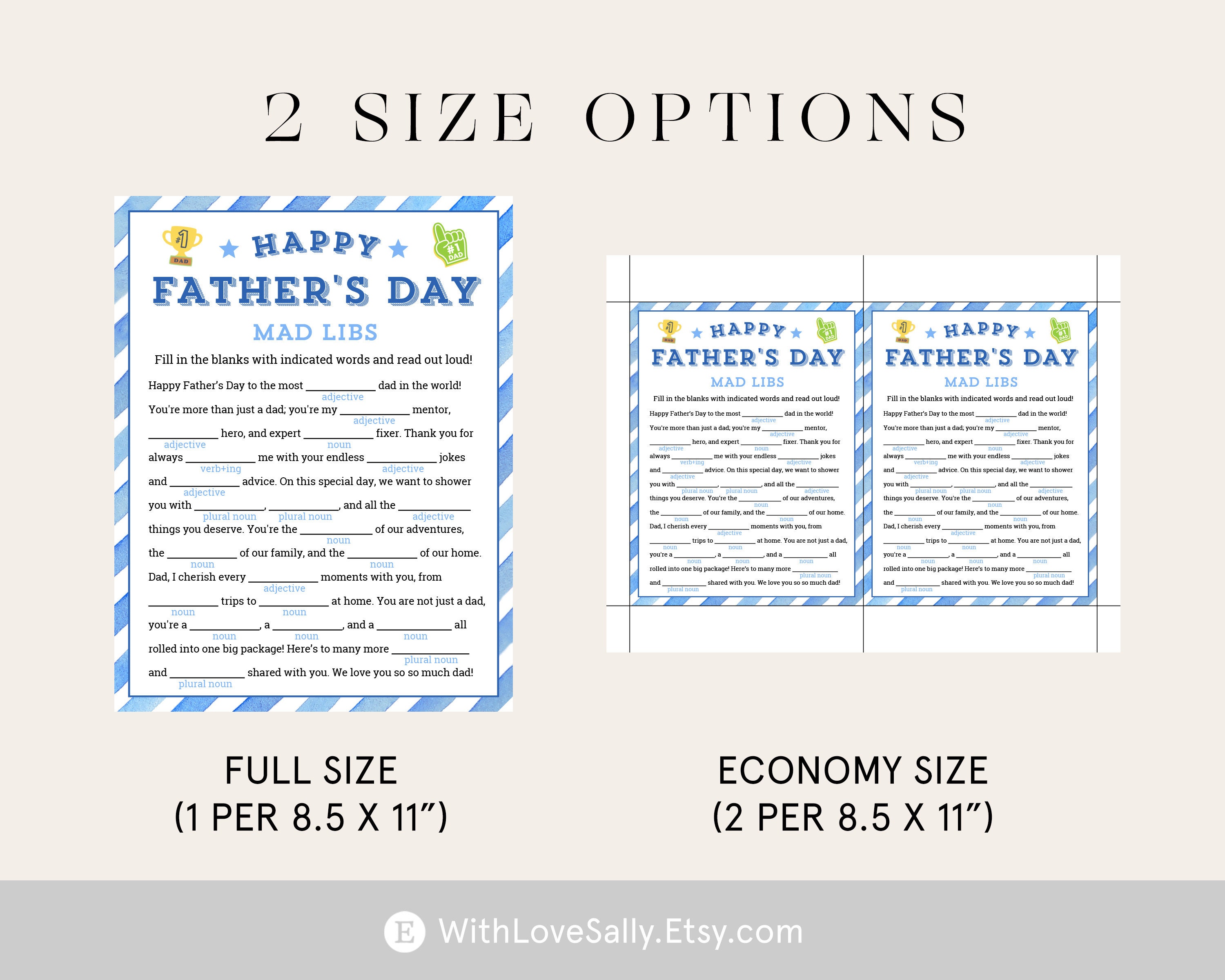 Fathers Day Mad Libs Fathers Day Games Fathers Day Activity Fun Fathers ...