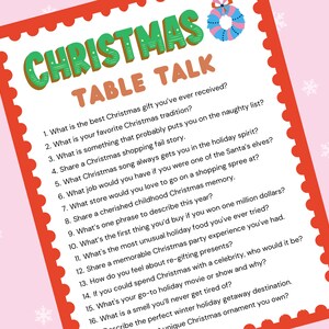 Christmas Table Talk | Christmas Icebreaker | Christmas Conversation ...