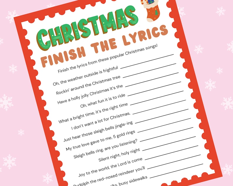 Christmas Finish the Lyrics | Christmas Songs Trivia Game | Christmas ...