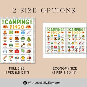 Camping Bingo Cards Camping Games Summer Camp Bingo Camping Group Games ...