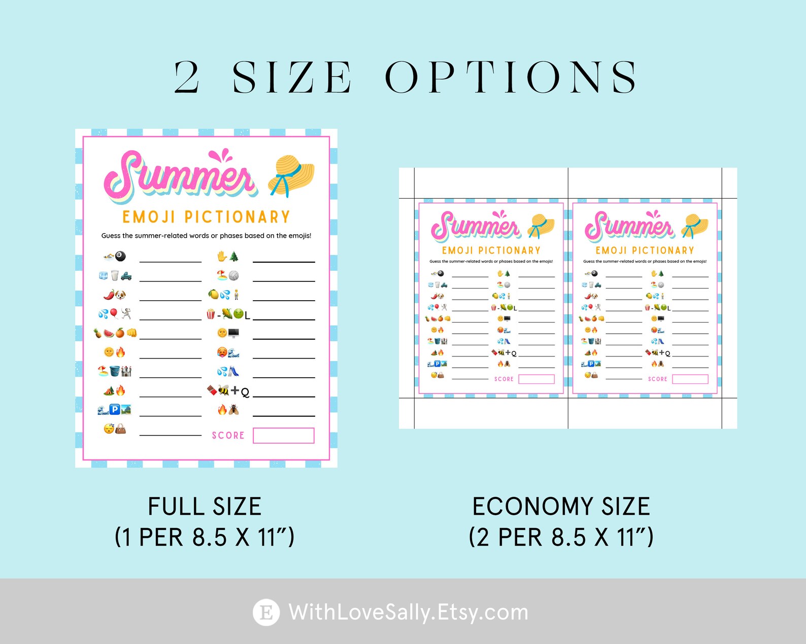 Summer Emoji Pictionary Game Summer Games Beach Games Fun Summer ...