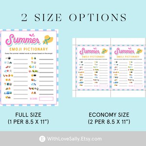 Summer Emoji Pictionary Game Summer Games Beach Games Fun Summer ...