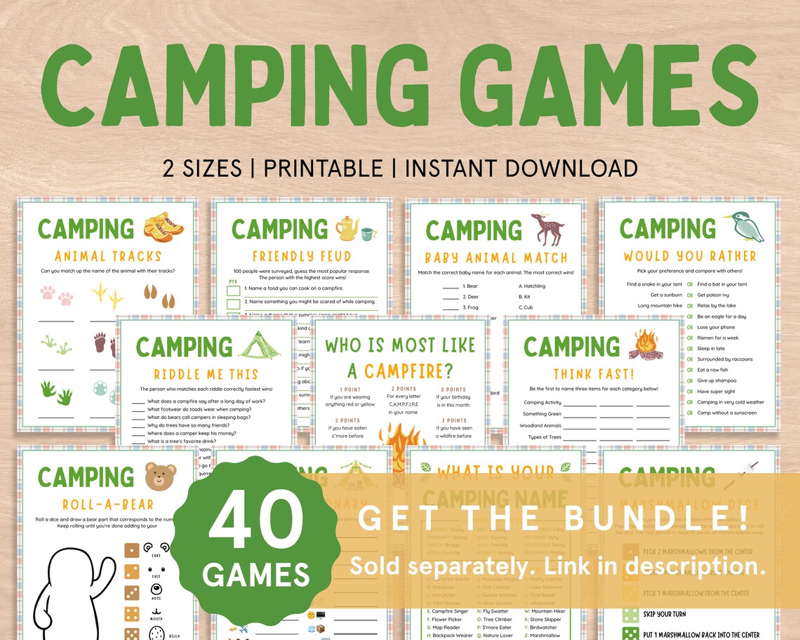 What's Your Camping Name Game, Name Tags, Sign Camping Games Camp ...