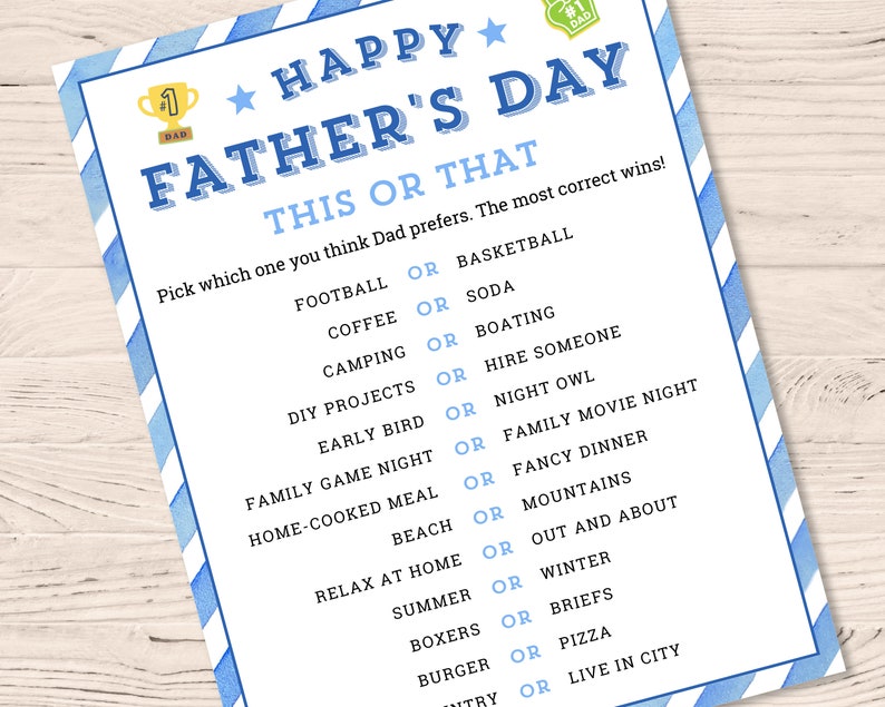 Fathers Day This Or That Fathers Day Games Fun Fathers Day Activities