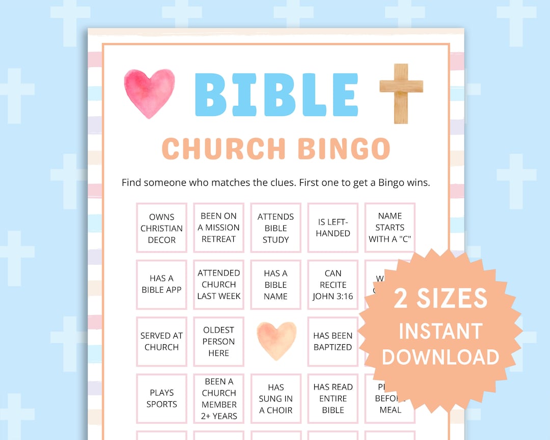 Bible Church Bingo Bible Games Sunday School Game Bible Study Games for ...