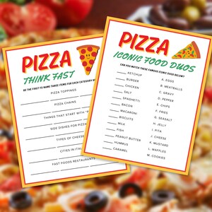 Pizza Party Game Bundle Pizza Games Birthday Party Games for Kids ...