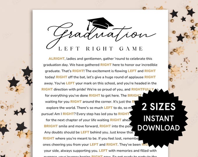 Graduation Left Right Game Graduation Party Games Class of 2025 High ...