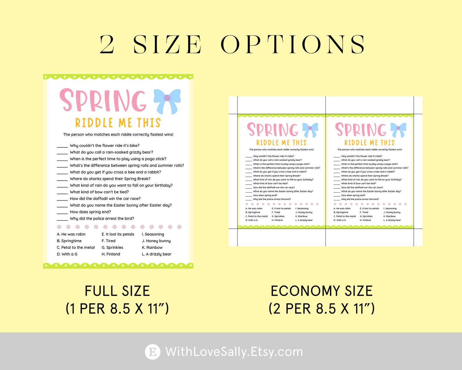 Spring Riddle Me This Game Printable Spring Activities for Kids, Family ...