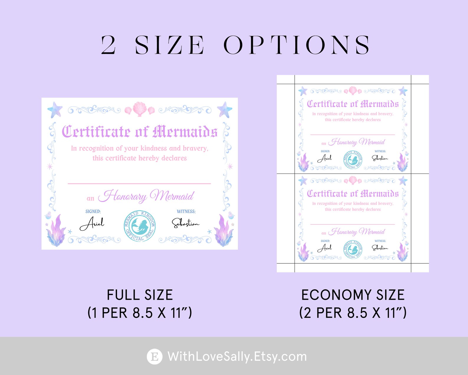 Mermaid Certificate Mermaid Birthday Party Games for Kids Mermaid ...