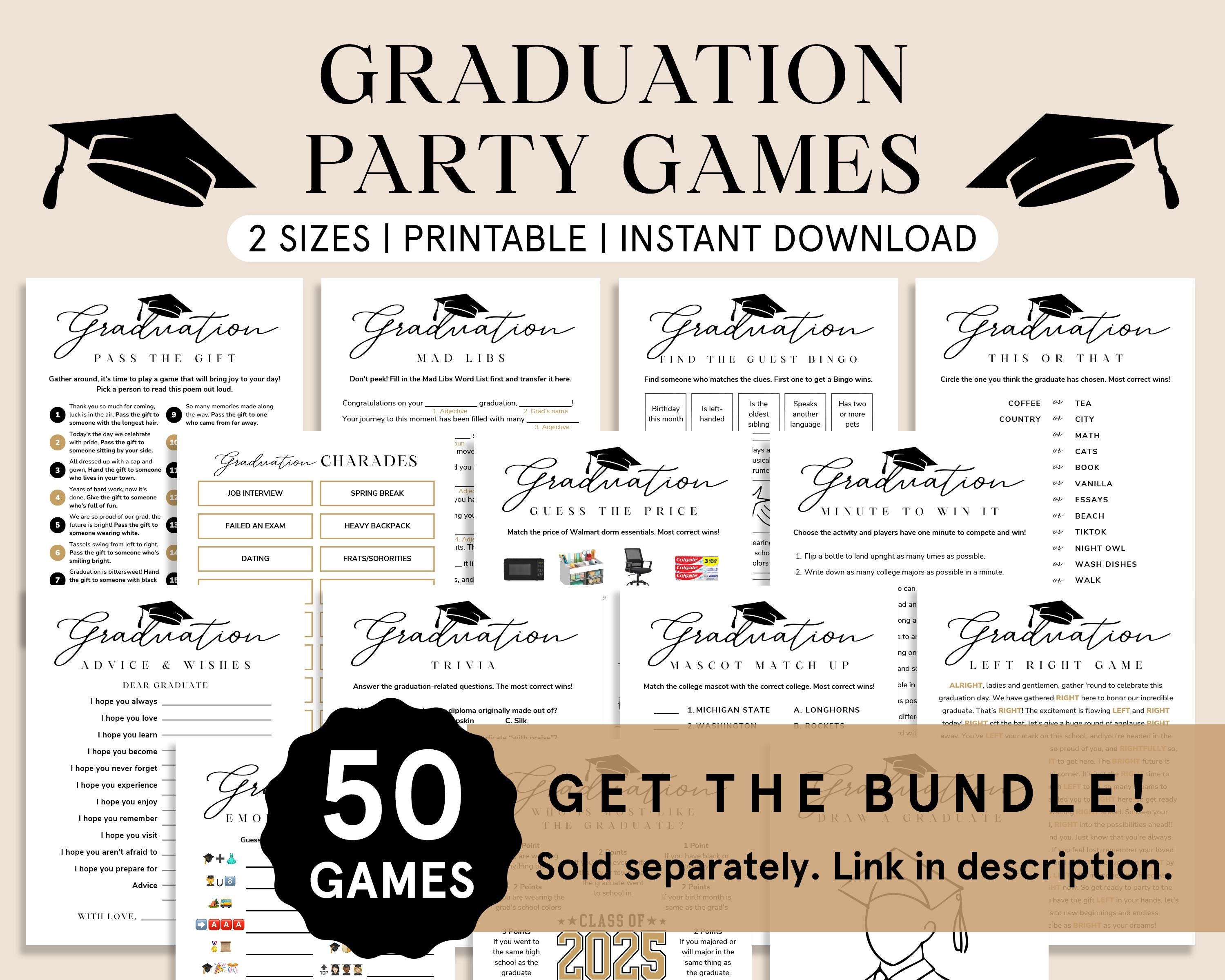 Graduation Left Right Game Graduation Party Games Class of 2025 High ...