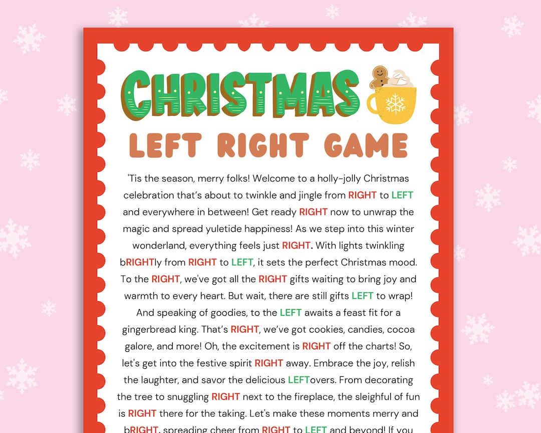 Christmas Left Right Game | Christmas Gift Swap | Gift Exchange Game ...