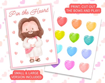Pin the Heart on Jesus Church Party Games for Kids Ministry Printable ...