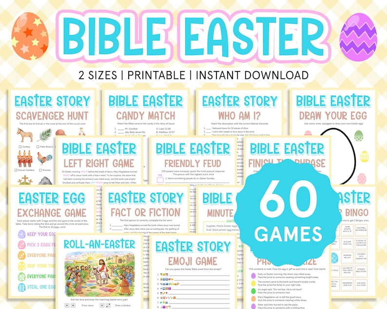 Bible Easter Games Bundle Christian Easter Games for Kids and Adults ...