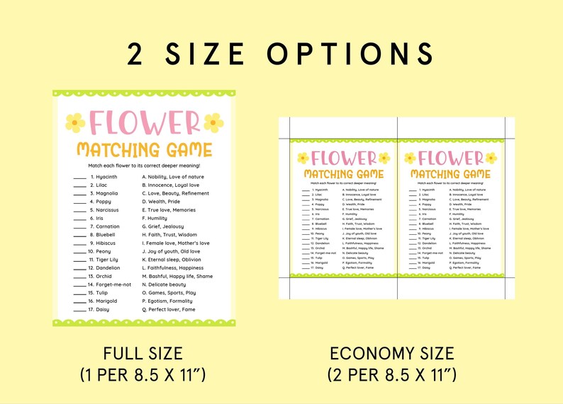 Flower Matching Game Spring Trivia Mothers Day Game Spring Activities ...