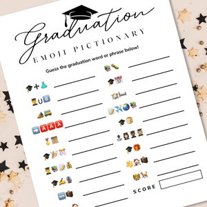Graduation Emoji Pictionary Graduation Party Games High School ...