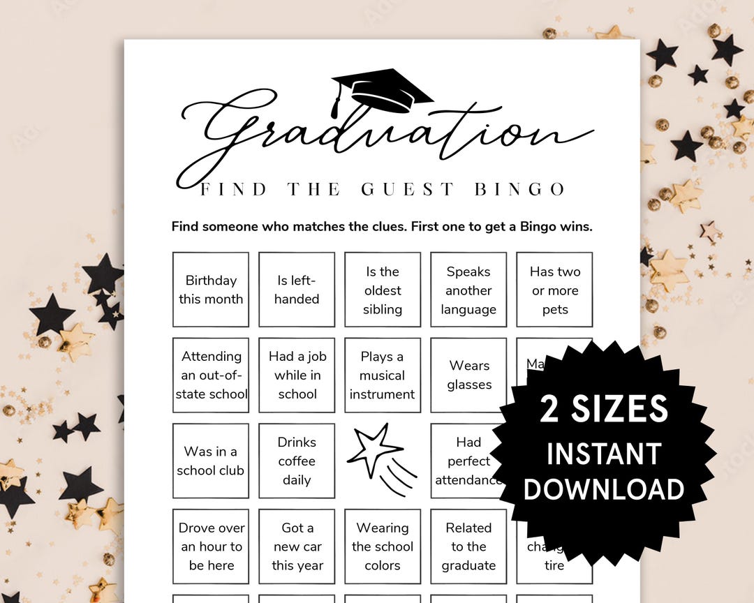 Graduation Bingo Graduation Game High School Graduation College ...