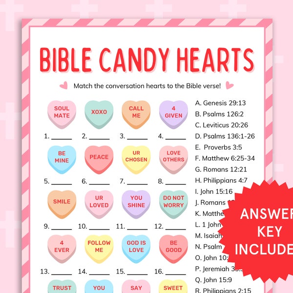 Bible Valentine Games - Etsy
