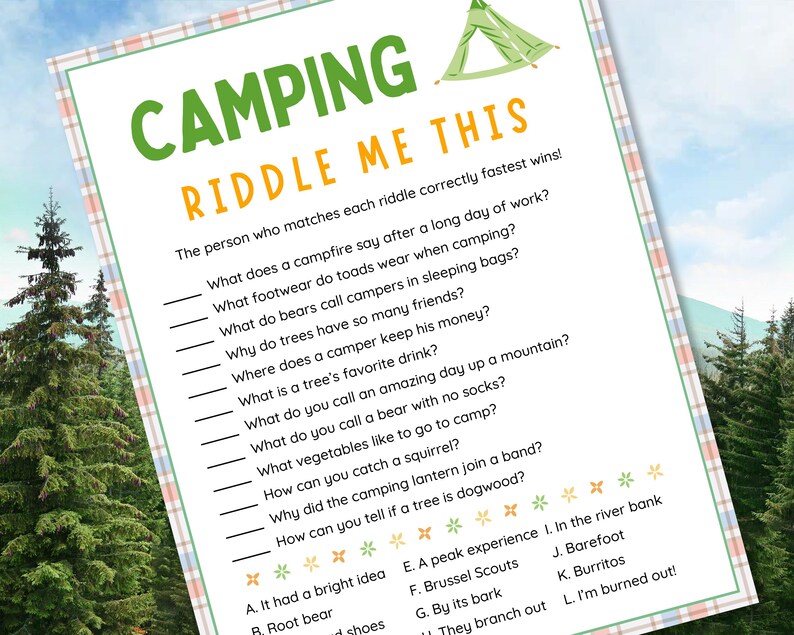 Camping Riddle Me This Camping Games Camping Jokes Dad Camping ...