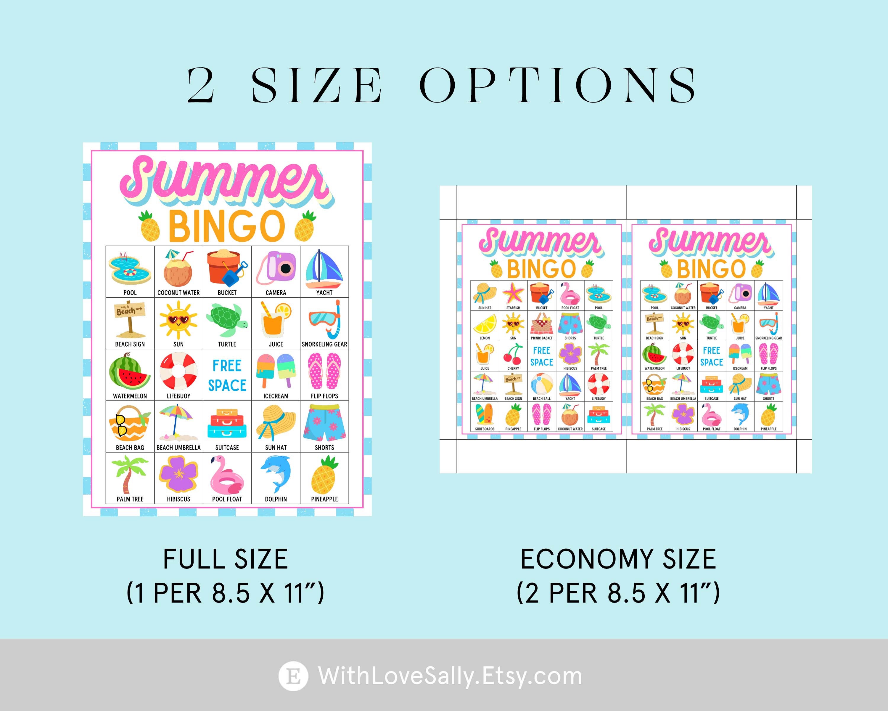 Summer Bingo Summer Activities for Kids Family Summer Games Summer ...