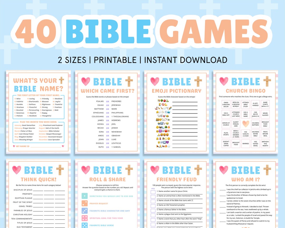 Bible Game Bundle Church Bible Games for Kids, Teens, Adults Christian ...