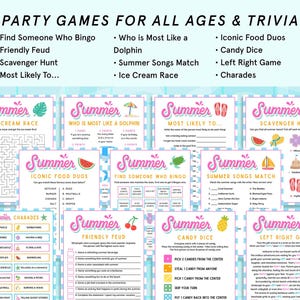 Summer Game Bundle Summer Games for Kids Summer Activities Family ...