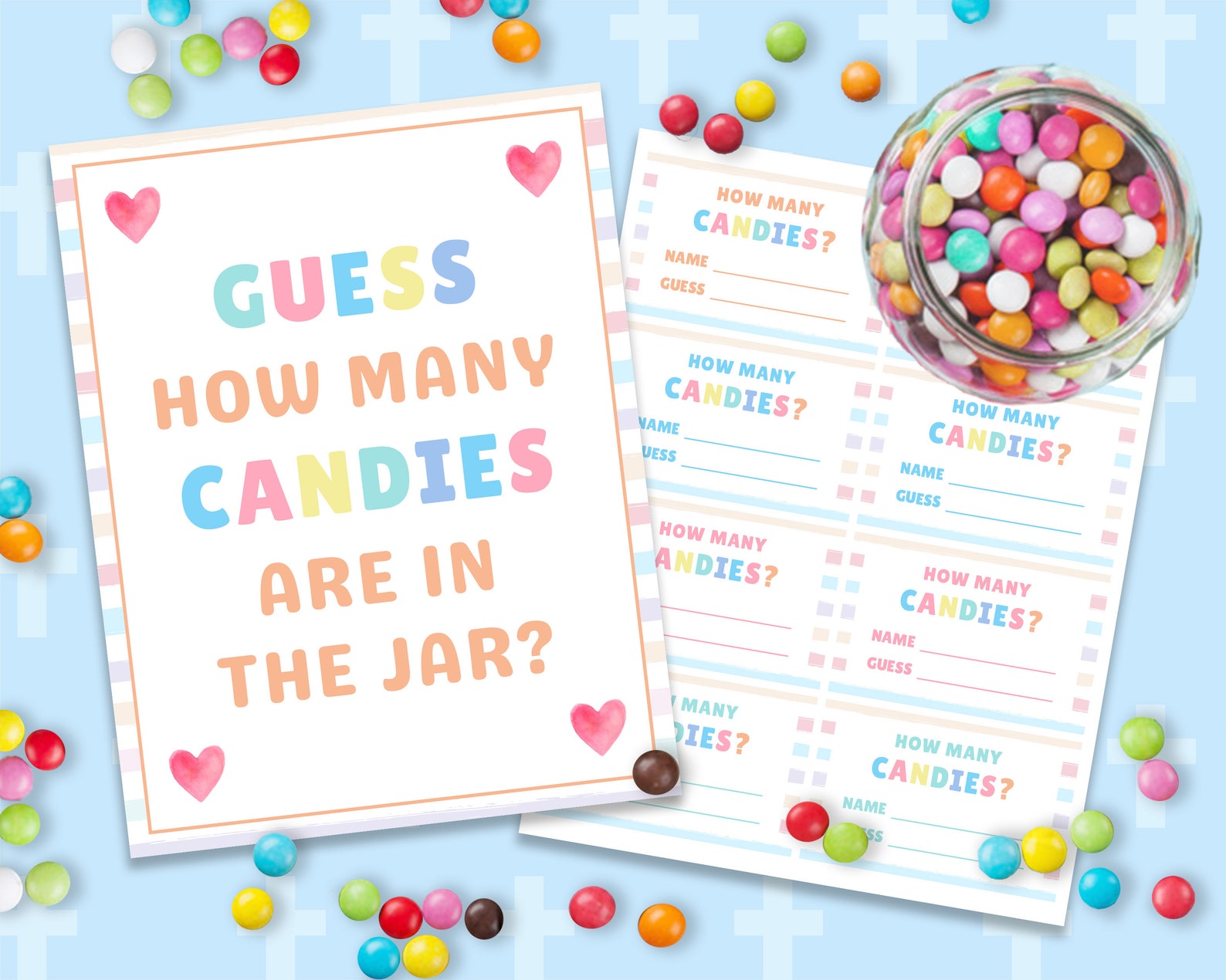 Guess How Many Candies Are in the Jar Baby Shower Games Candy Guessing ...