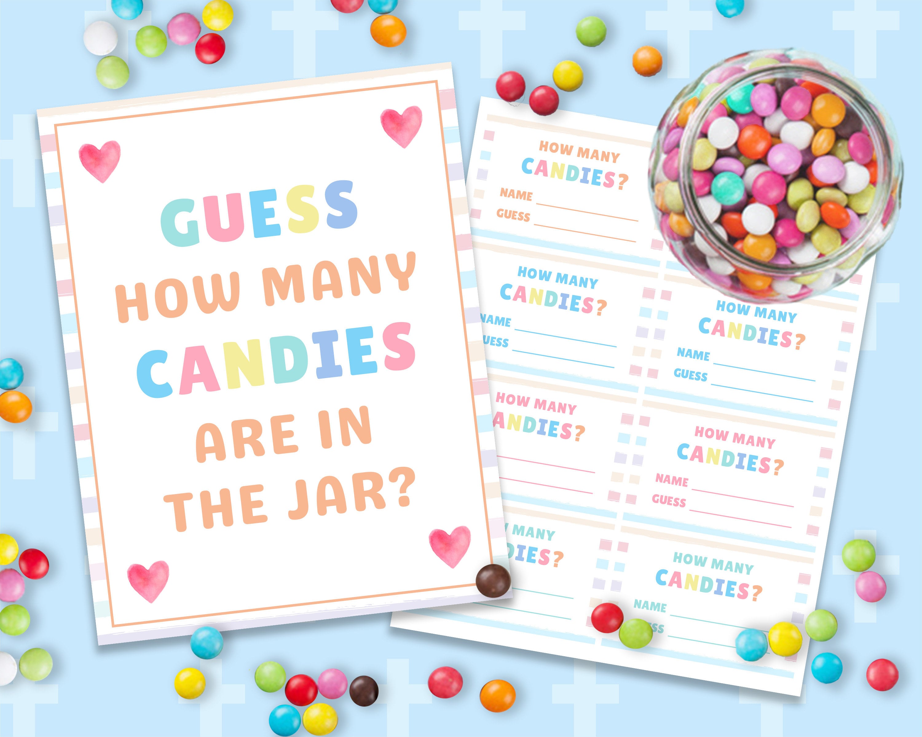 Guess How Many Candies Are in the Jar Baby Shower Games Candy Guessing ...