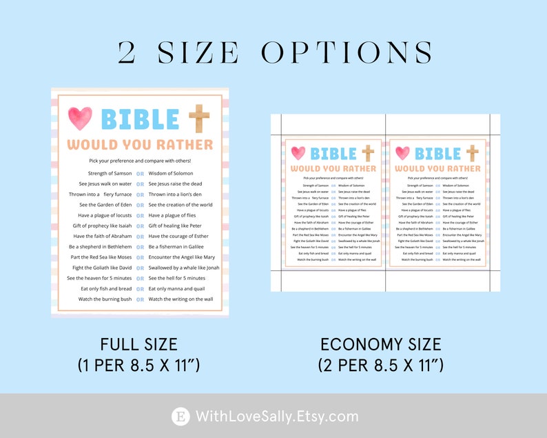 Bible Would You Rather Bible Games Sunday School Activities Bible Study ...