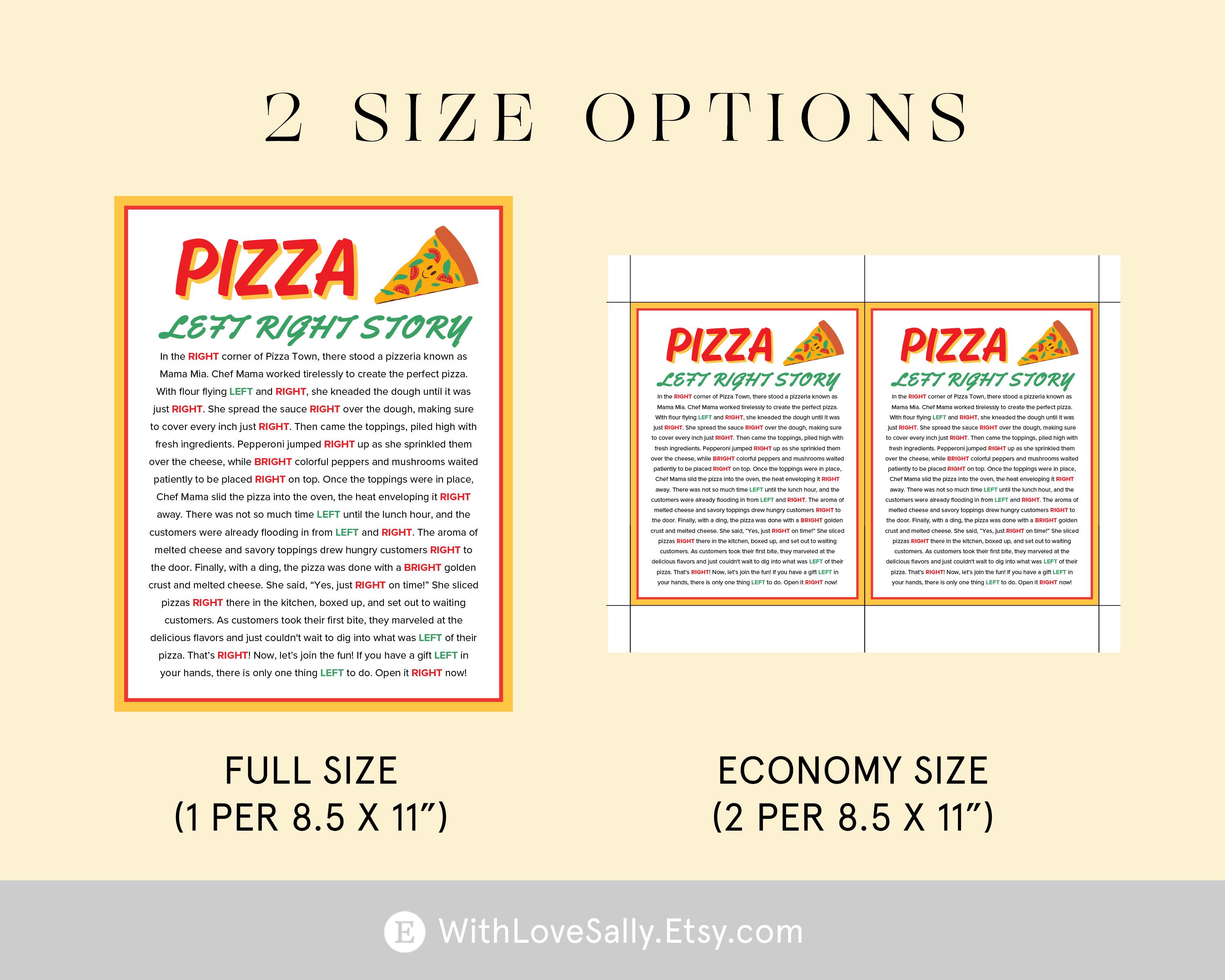 Pizza Think Fast Game Printable Pizza Party Game for Kids Adults ...