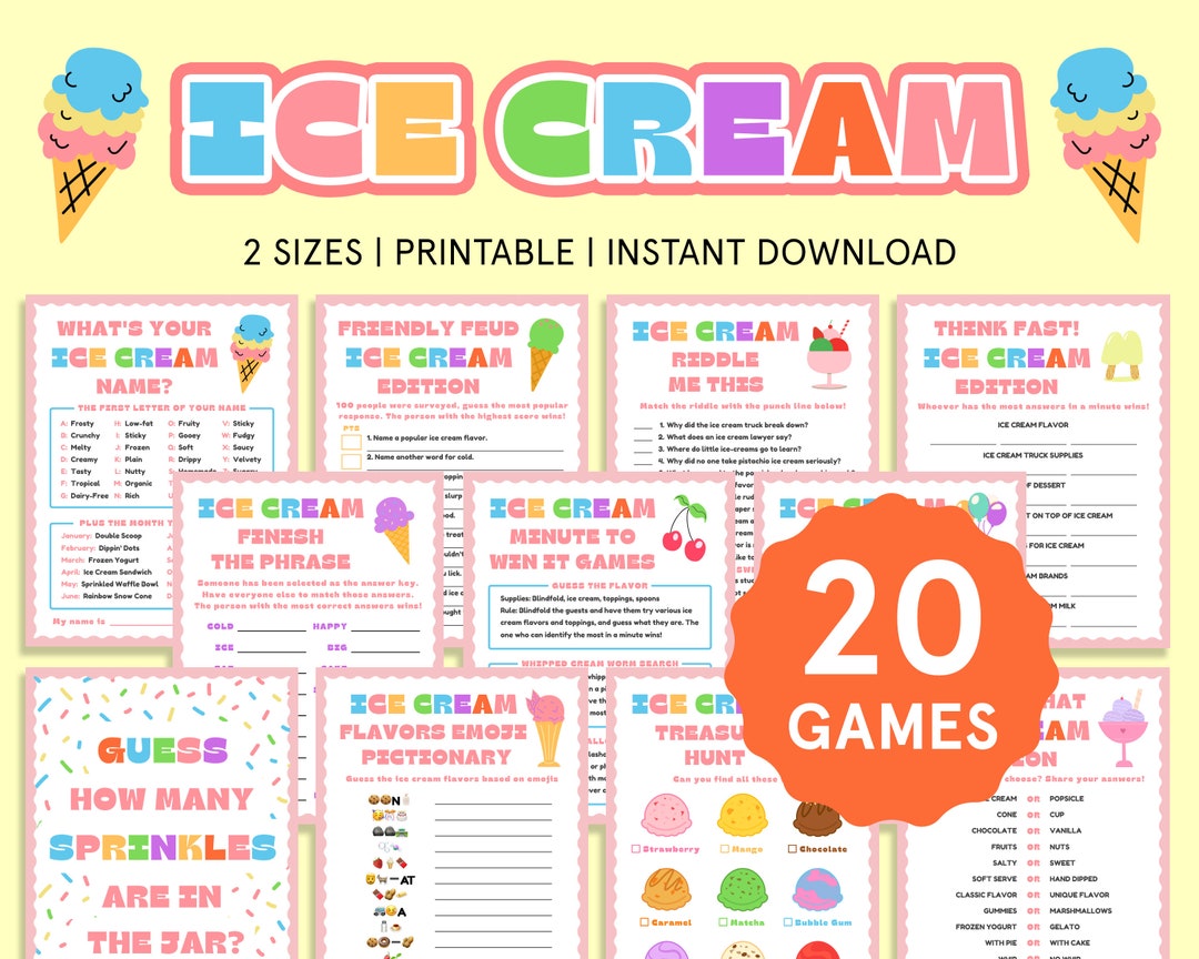 Ice Cream Party Games Ice Cream Games Icecream Social Activities for ...