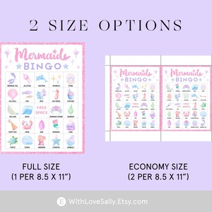 Mermaid Bingo Cards Mermaid Games Girls Mermaid Activities for Kids ...