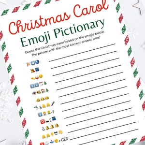 Christmas Carol Emoji Pictionary Christian Christmas Game for Kids ...