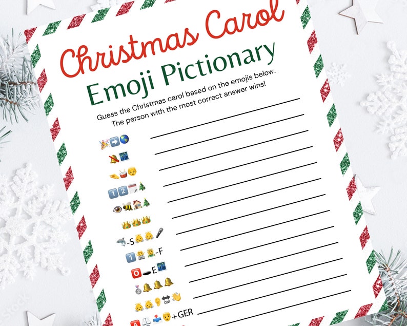 Christmas Carol Emoji Pictionary | Christian Christmas Game for Kids ...