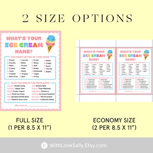 What's Your Ice Cream Name, Name Tags, Sign Summer Name Game Summer ...
