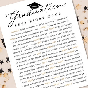 Graduation Left Right Game Graduation Party Games Class of 2024 High ...
