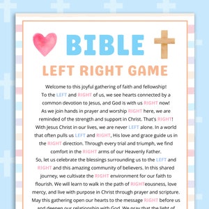 Church Left Right Game Sunday School Bible Study Games Bible Game ...