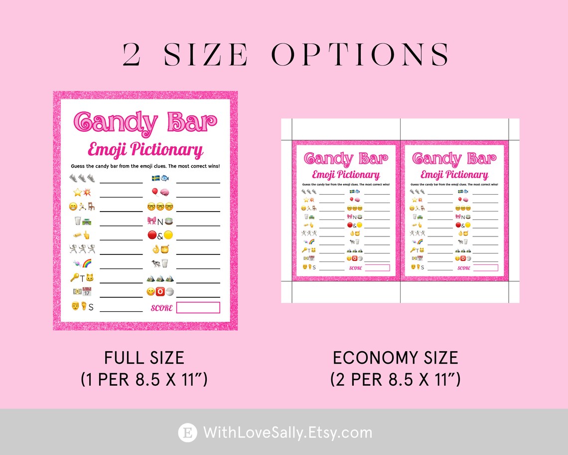 Candy Bar Emoji Pictionary Valentines Games Fun Valentines Party Games ...