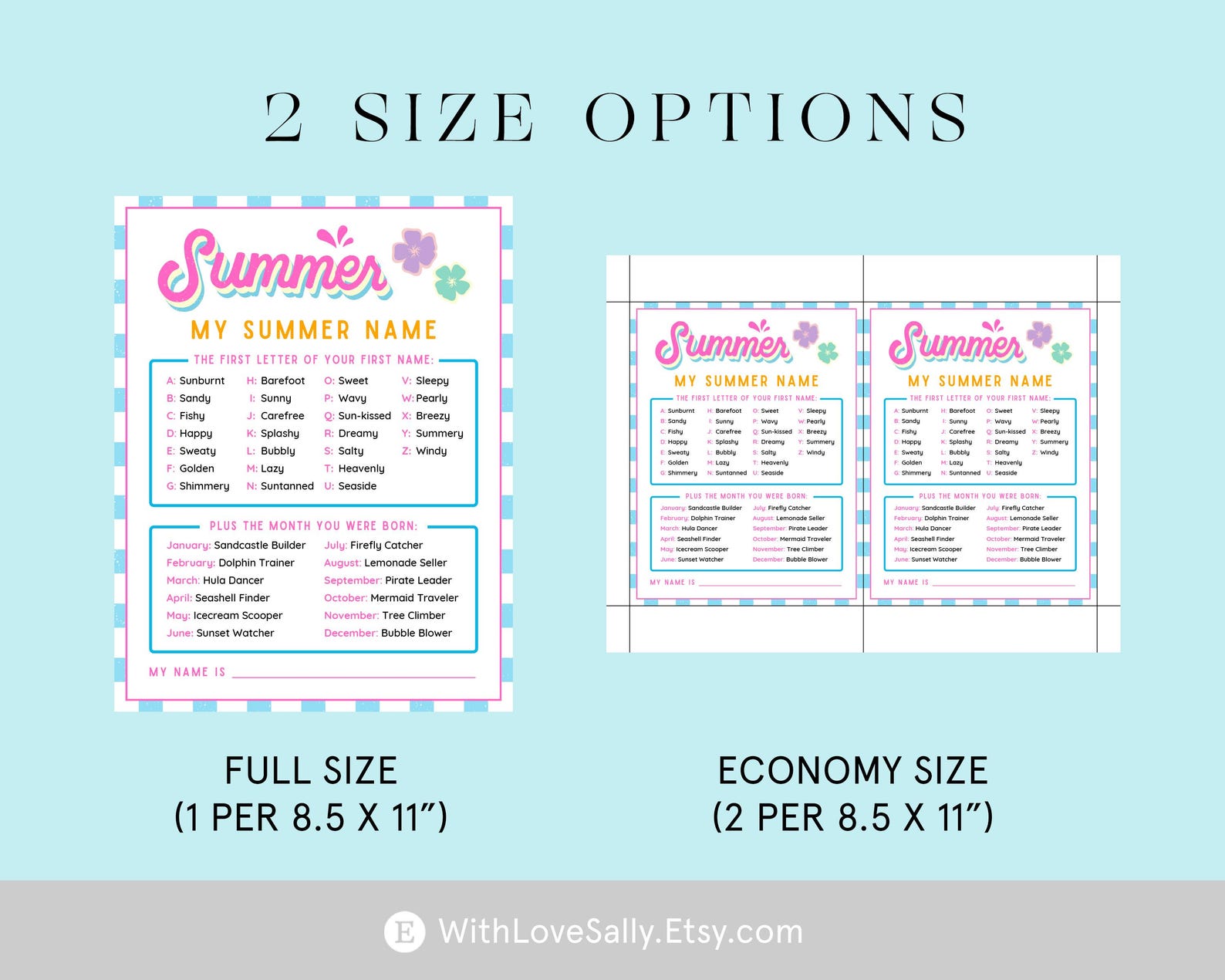 What's Your Summer Name Summer Games for Kids, Family Summer Games ...