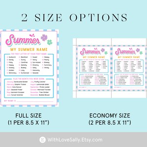 What's Your Summer Name Summer Games for Kids, Family Summer Games ...