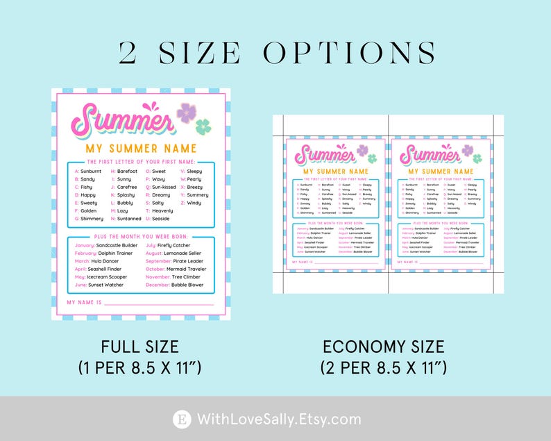 What's Your Summer Name Summer Games for Kids, Family Summer Games ...