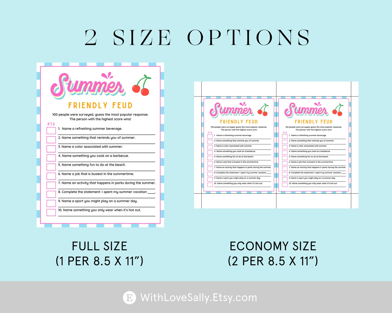 Summer Friendly Feud Summer Game Summer Family Feud for Kids, Adults ...