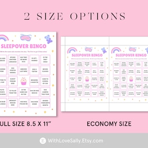 Sleepover Bingo | Slumber Party Find the Guest Bingo | Slumber Party ...